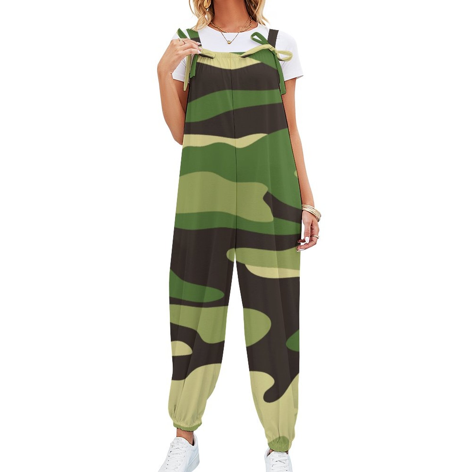 SFNEEWHO Forest Multicam Pattern Boho Vintage Loose Overall Corset ...