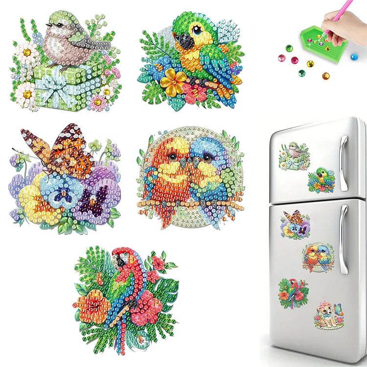 【Refrigerator Magnets】5Pcs Diamond Painting Refrigerator Magnets ...