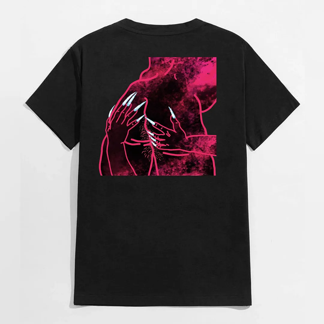 Evil Hands Touching the Sexy Ass Fluorescent Black Print T-shirt