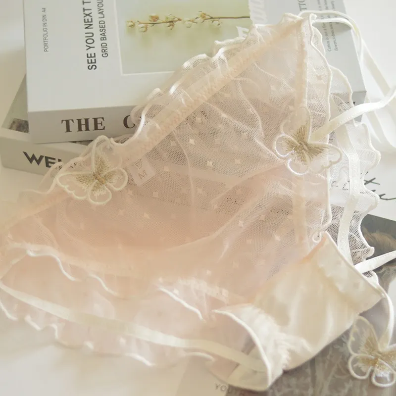 Billionm Underwear Unilateral Butterfly Tie Fairy Mesh Underwear Girls ...