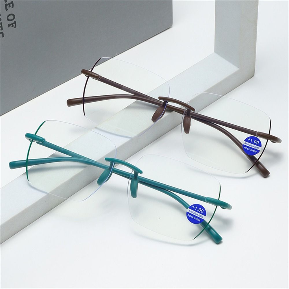 Diamond Cut Rimless Reading Glasses High-definition Ultralight ...