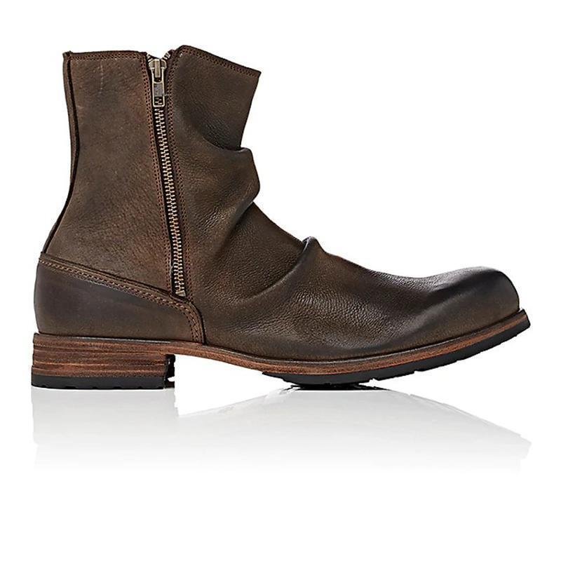 Men's Double Zipper Ankle Boots