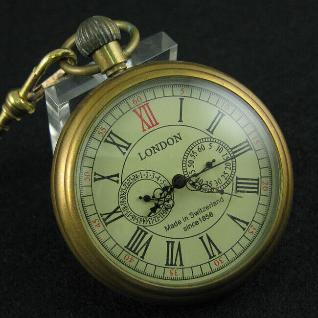 Royal Copper London 1856 Antique 5 Hand Mechanical Pocket Watch
