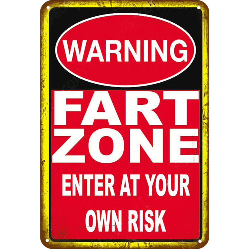 WARNING Fart Zone Enter At Your Own Risk - Metal Tin Signs(8*12Inch/12 ...