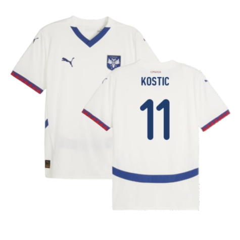 Serbia Filip Kostić 11 Away Shirt Kit Euro 2024