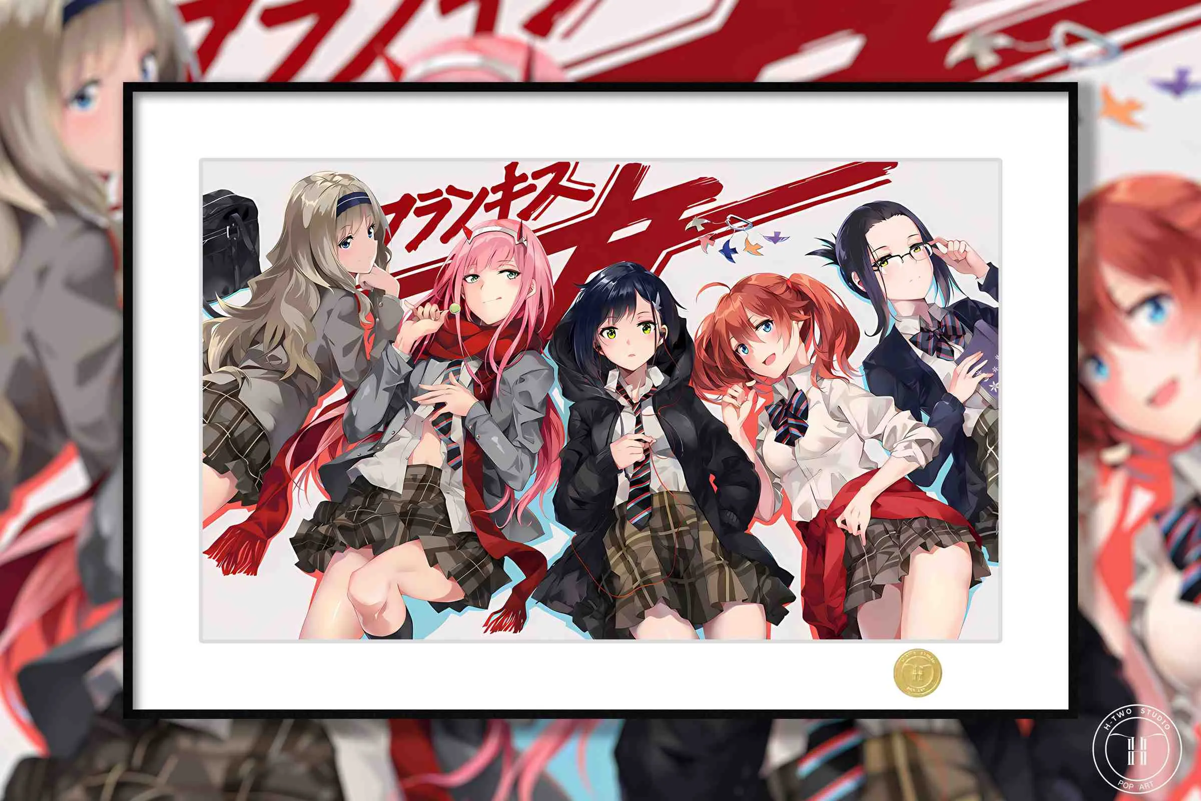 Kokoro & Zero Two & Ichigo & Miku & Ikuno Decorative Painting - DARLING ...