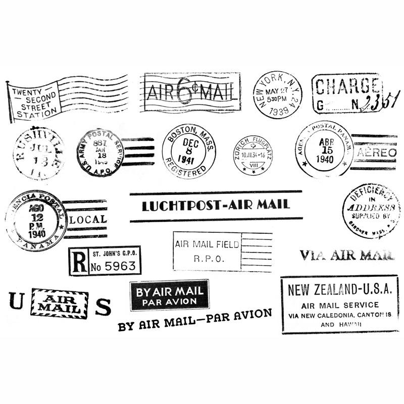 Nigikala Air Mail Postage Clear Stamps Scrapbook Paper Craft Clear ...