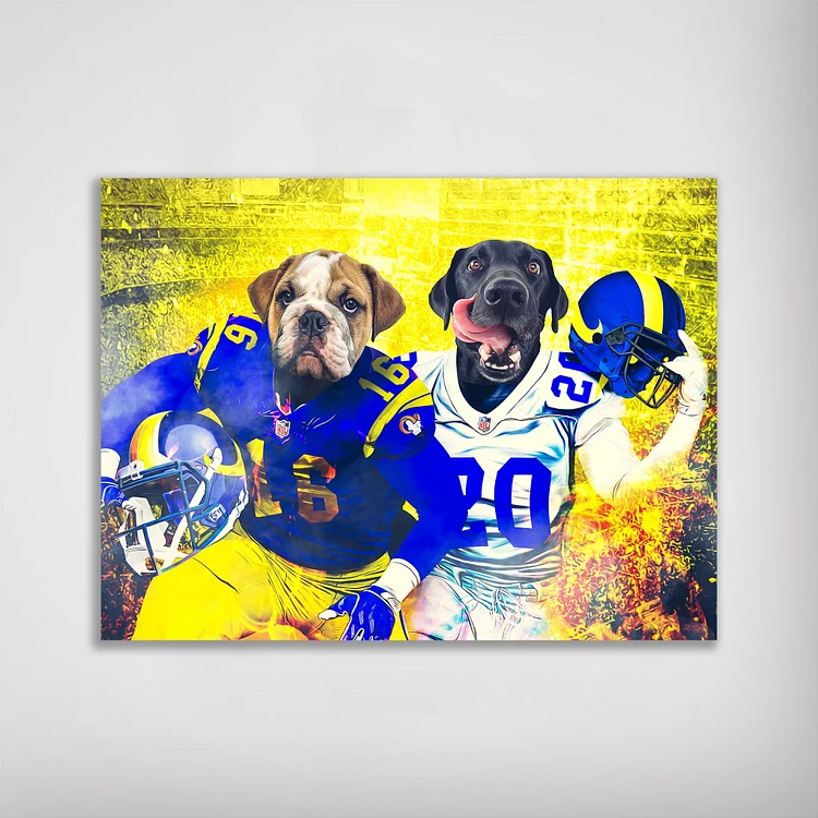 Custom NFL Pet Portrait From Photo - Los Angeles Jersey Canvas Poster