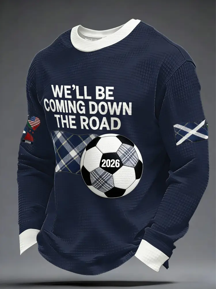Men's UK Football Lover Scotland We'll Be Coming 2026 Printed Waffle ...