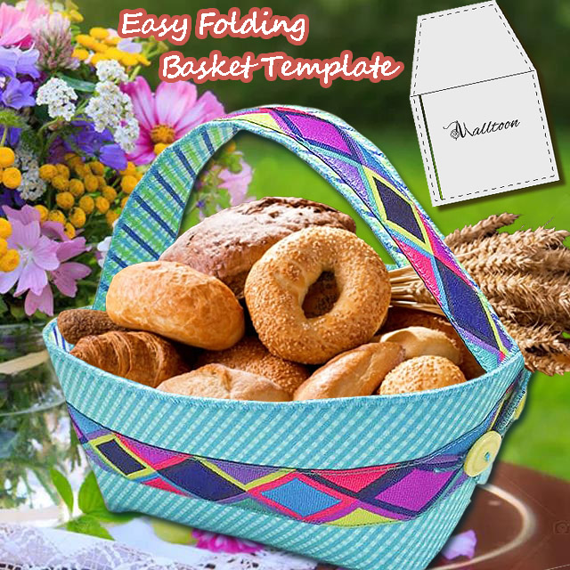 Easy Folding Basket Template - With Instructions