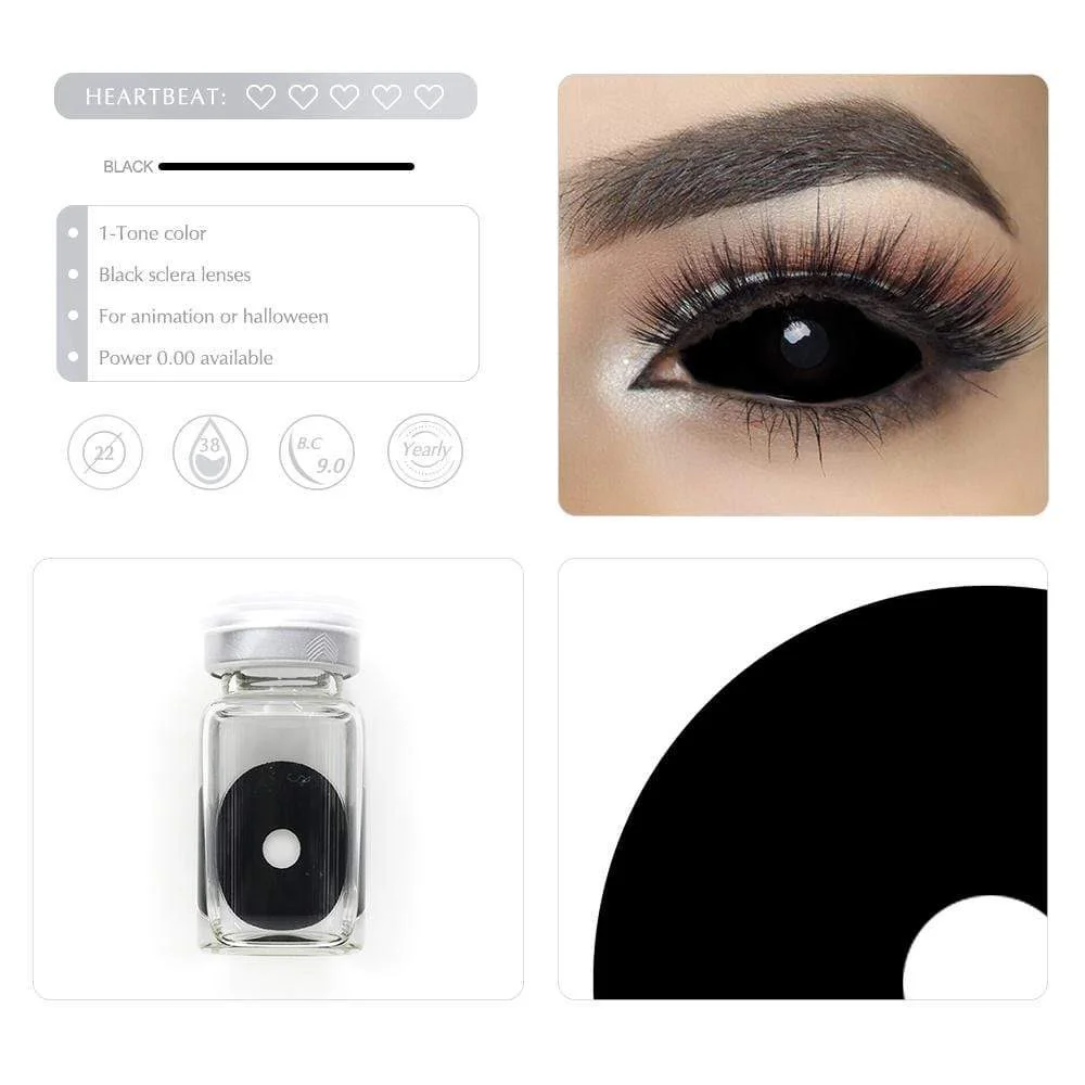 22mm Black Sclera Cosplay Contact Lenses