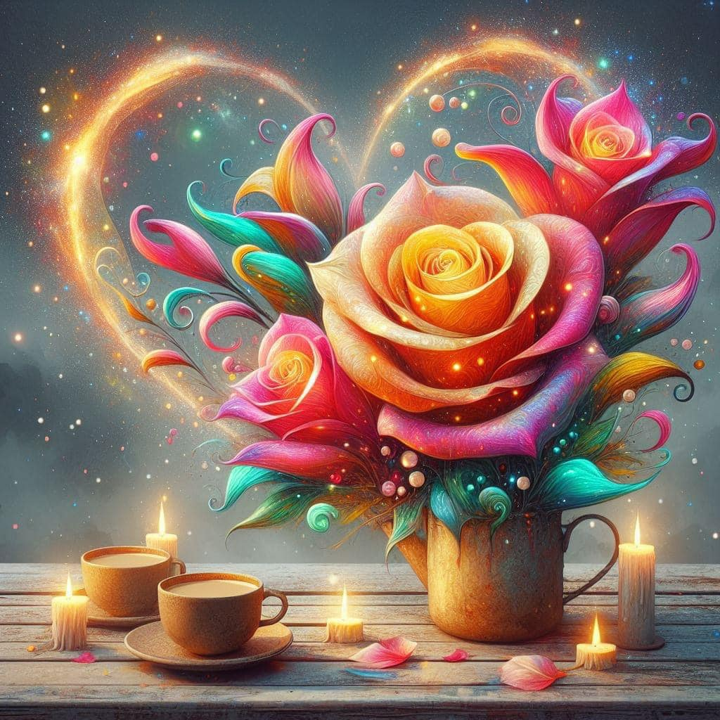 Rose Love (velvet cloth) AB drill full round/square diamond painting