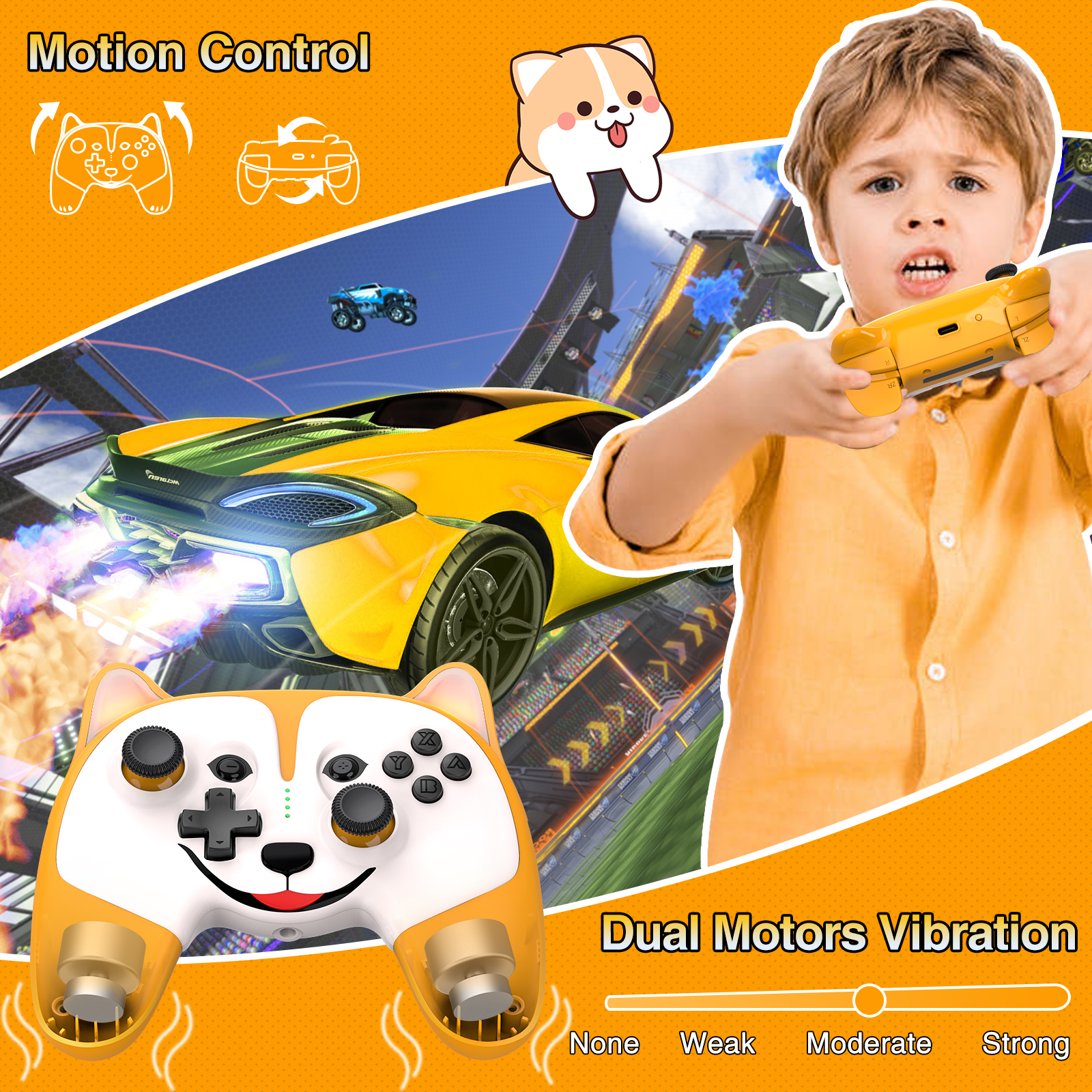 Wireless Cute Dog Pro Gamepad For Nintendo Switch Controller Joystick ...