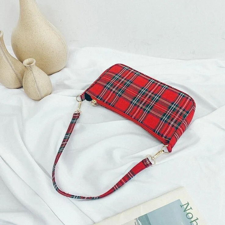 VINTAGE RED CHECKERED HANDBAG 202106主动下架