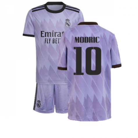 Real Madrid Luka Modric 10 Kids Away Shirt Mini Kit 2022/23