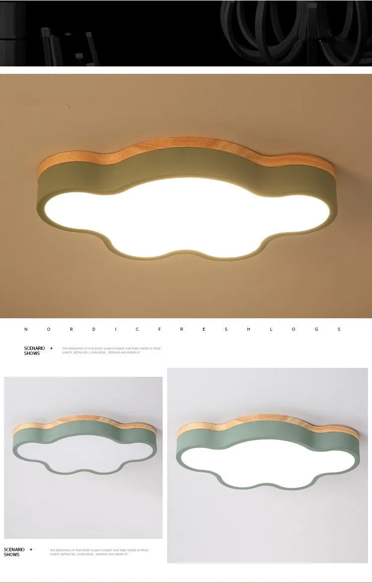 Modern LED Ceiling Light Indoor Lamp Wood Color Cloud Metal Kitchen ...