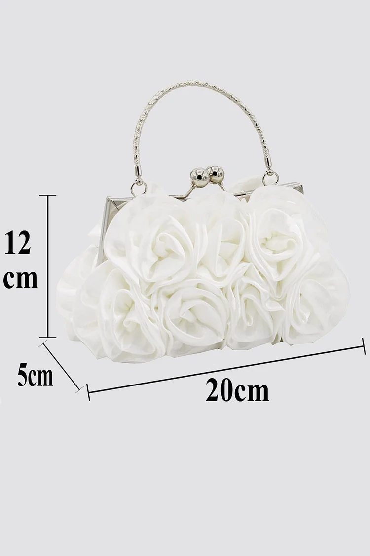 Dinner Satin Handmade Floral Detail Hand Bags - Xpluswear