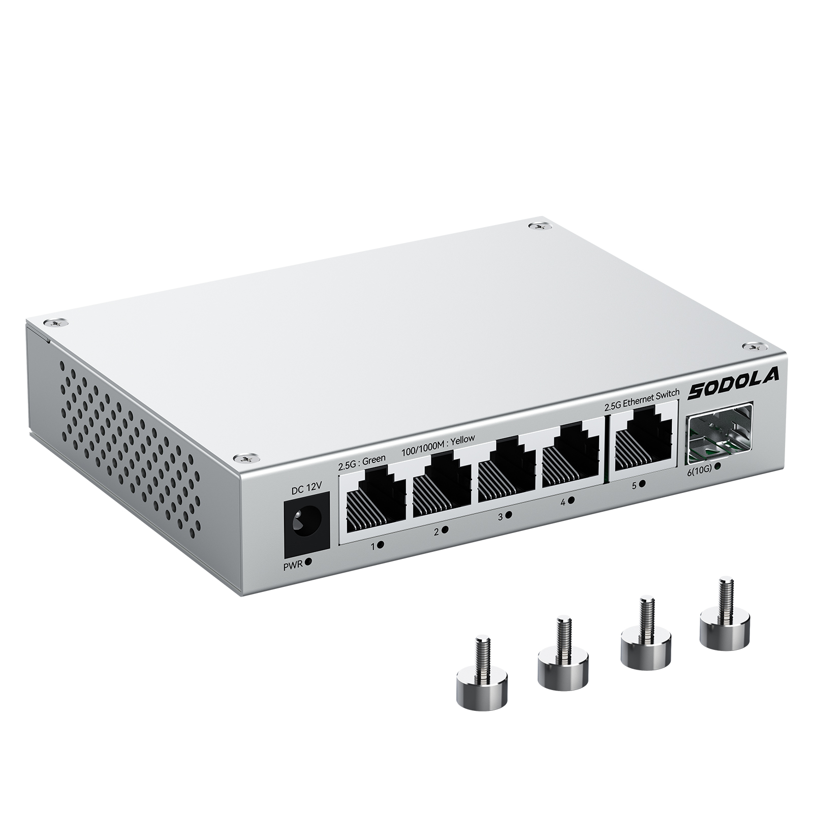 SODOLA 5 Port 2.5G Ethernet Switch with 10G SFP, 5 x 2.5G Base-T Ports ...