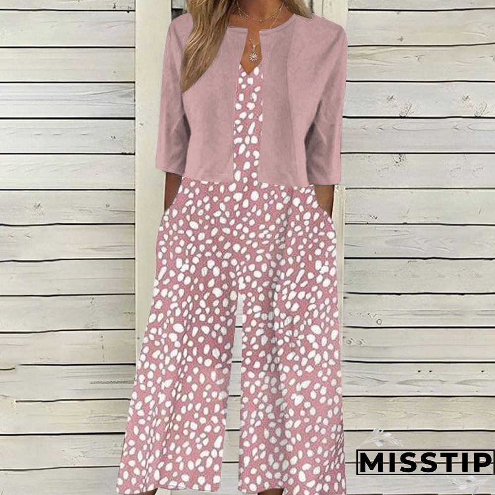 Pink Side Pocket Jumpsuit With Jacket - MissTip