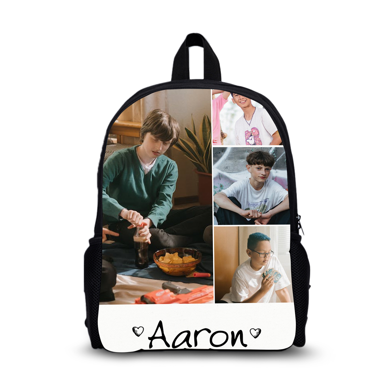 Custom 1 Name and 4 Photos Schoolbag Personalized School Bag Print ...