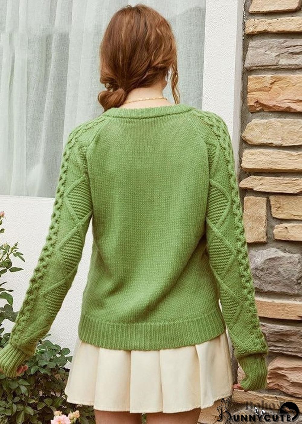 Khaki Green Sweater Jacket