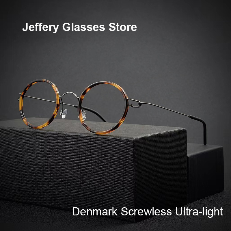 Denmark Ultra-light Round Glasses Frames Men Women Acetate Titanium ...