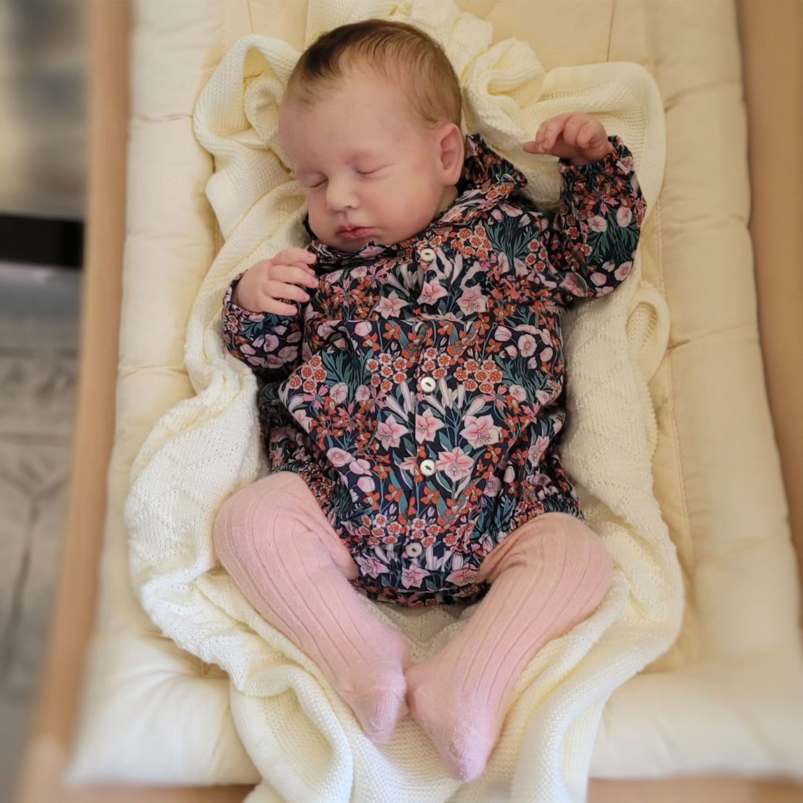 20" Reborn Lifelike Asleep Baby Girl Tanrata Cloth Body Reborn Doll Set ...