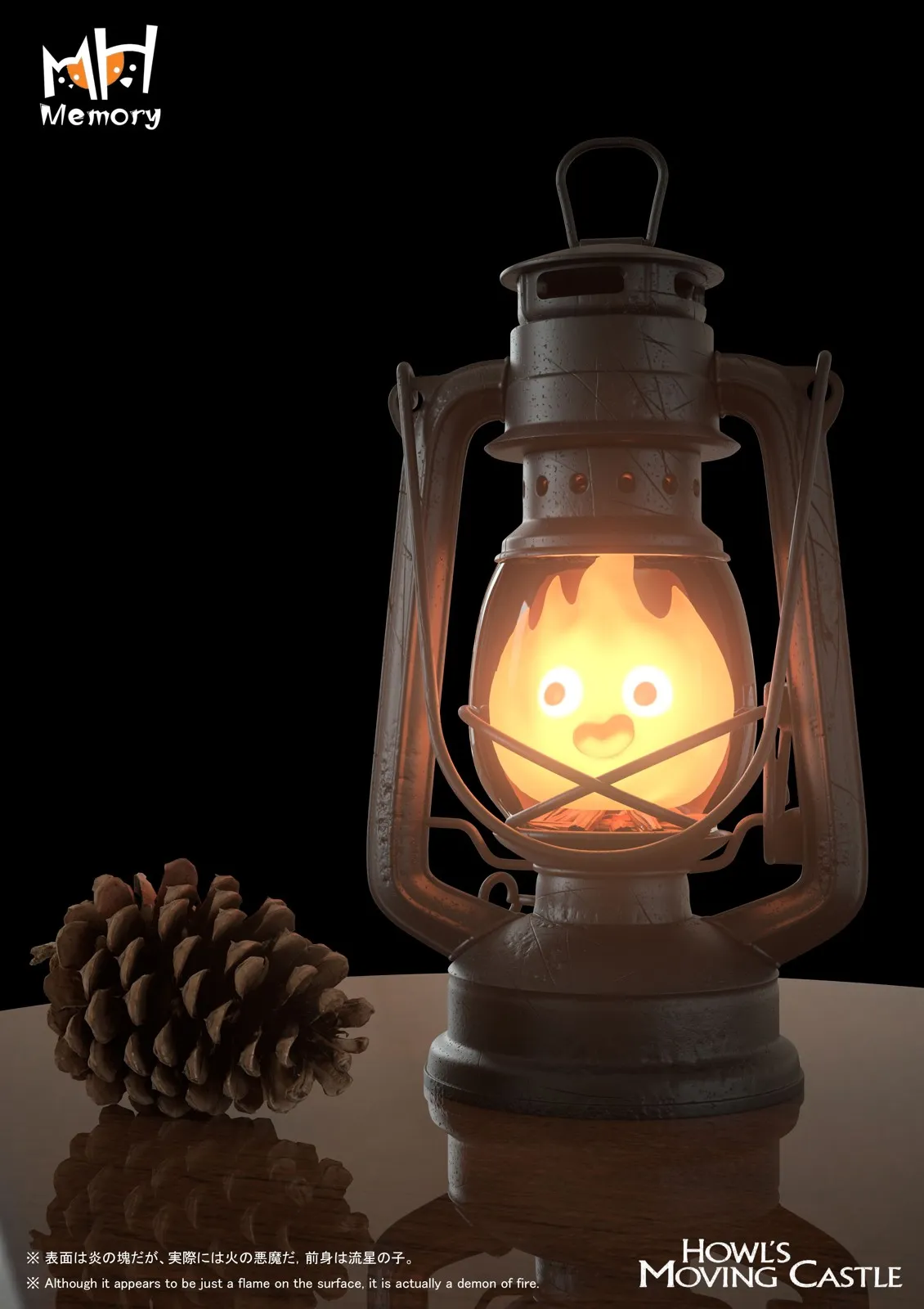 Calcifer Desk Lamp with LED - Howl's Moving Castle Resin Statue ...