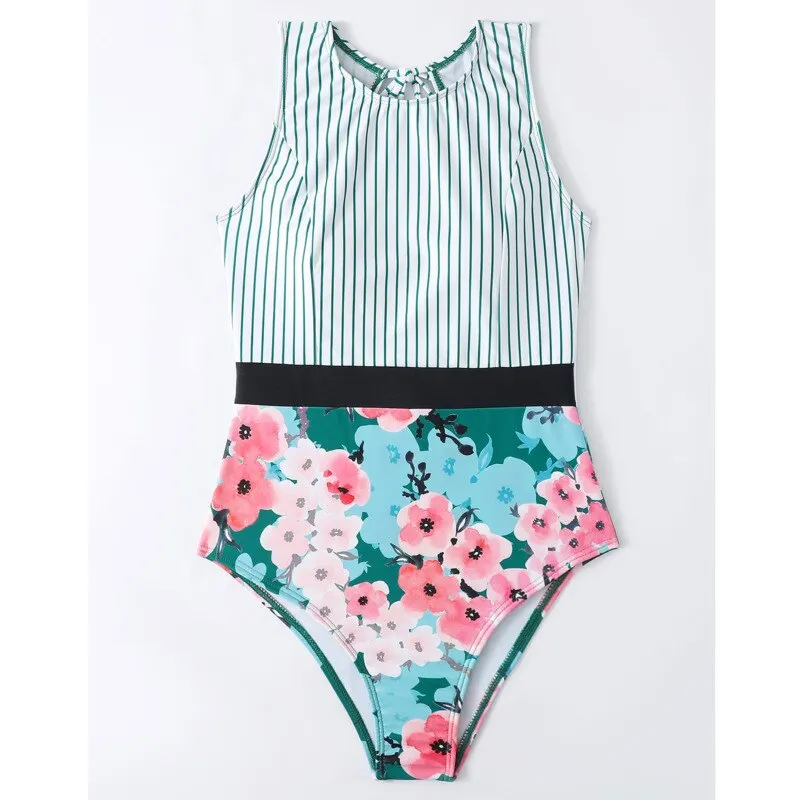 Uaang Sexy Floral One-Piece Swimsuits Closed Female Swimwear Push Up ...