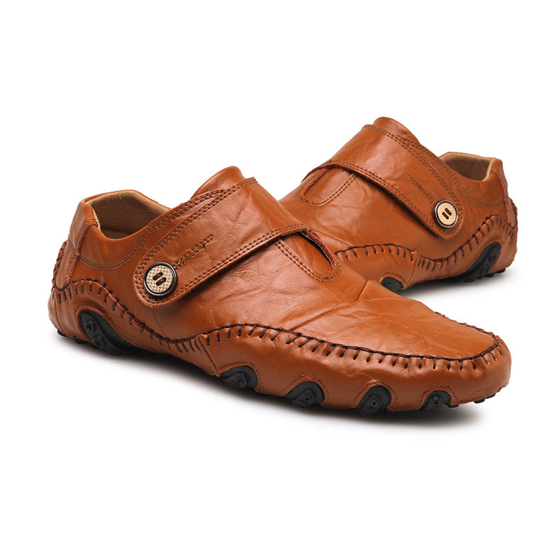 Easy To Wear Leather Large Male Shoes Bean Shoes