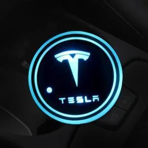 Led Car Logo Cup Lights up Holder USB Charging 7 Colors Changing