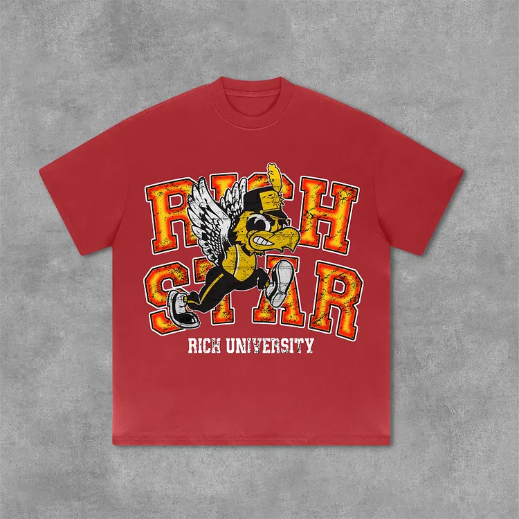 Sopula Vintage Rich Star Graphic Print Cotton T-shirt