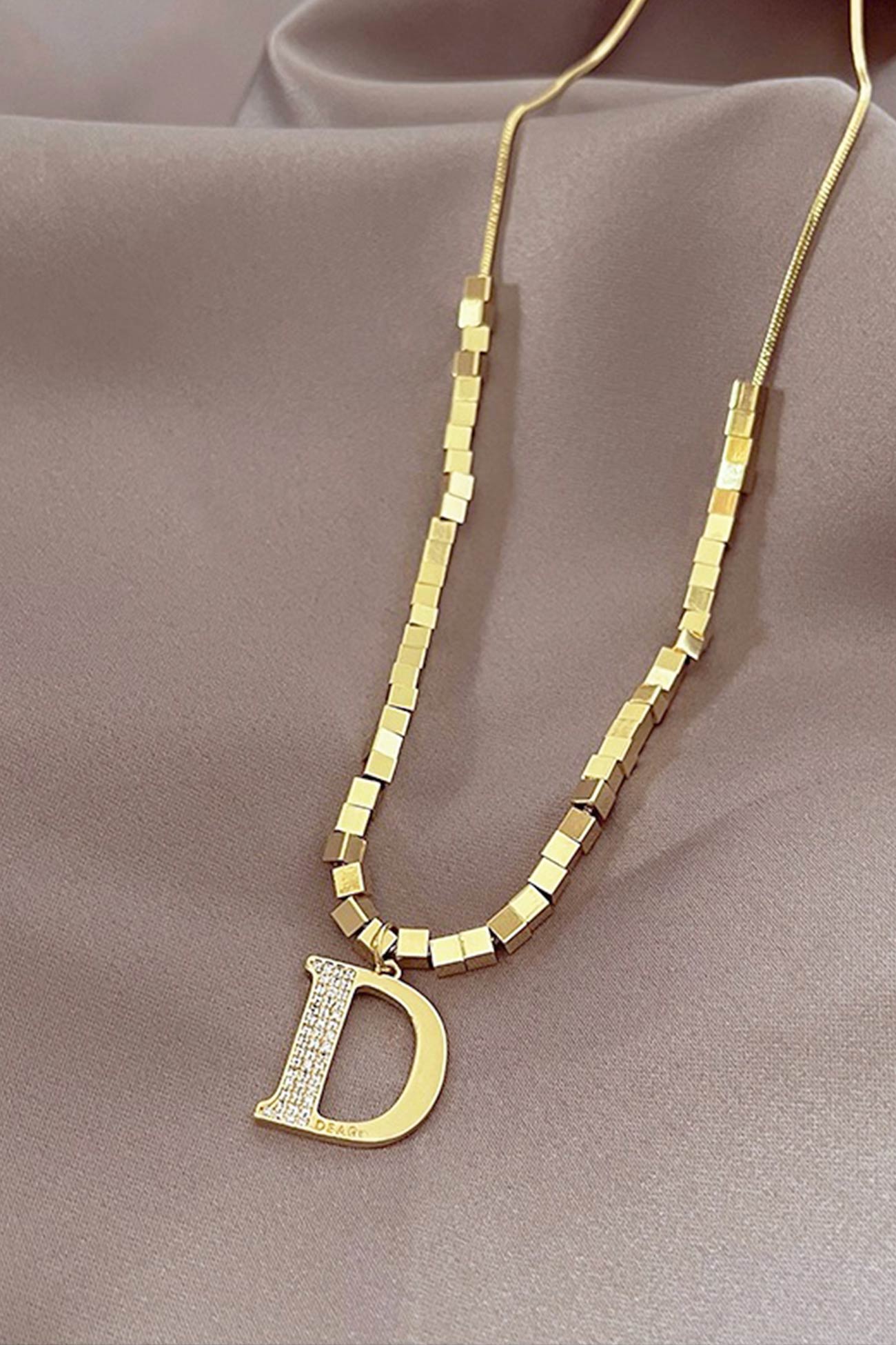 Gold Letter D Necklace - LoopLike