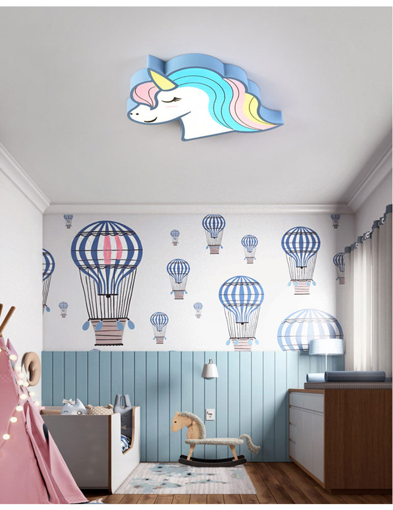 Unicorn Kids Room Light Led Ceiling Lights With Remote Control Cartoon ...