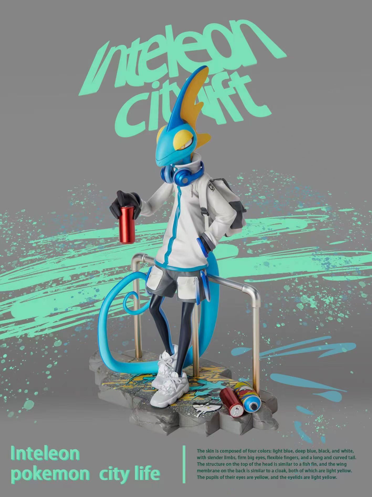 City Life Inteleon - Pokemon Resin Statue - FeiMaoYangRi Studio [In Stock]