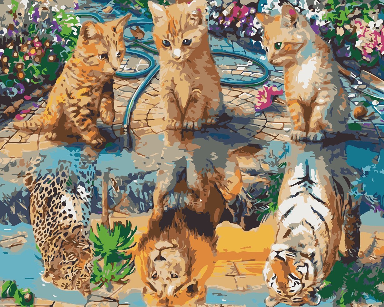 DIY Painting By Numbers | Animal Cats' Fantasy