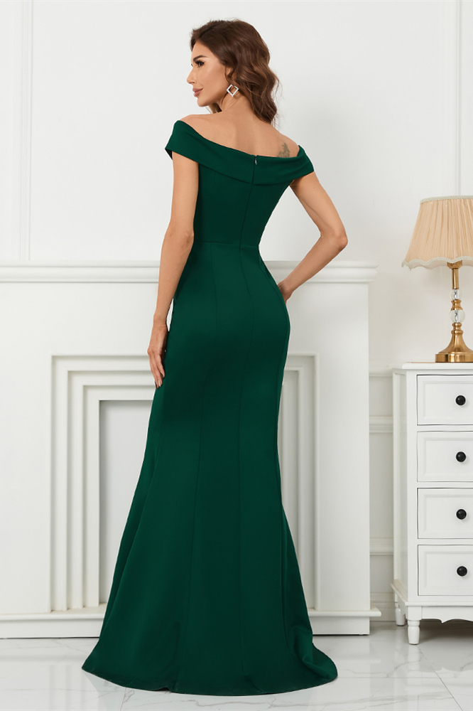 Daisda Dark Green Off-The-Shoulder Mermaid Sweetheart Evening Dress On Sale