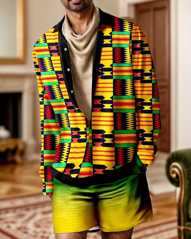 Men's Classic Reggae Stripes Two Piece Suit