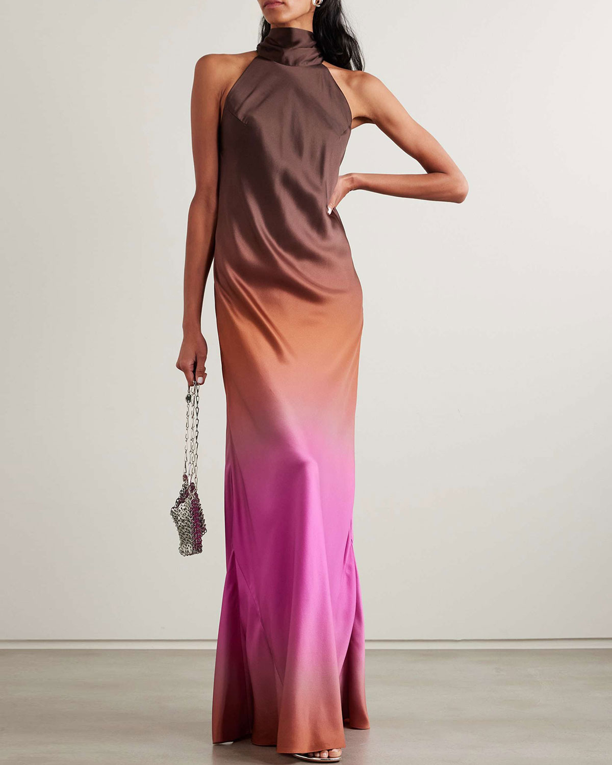 Satin halterneck gown