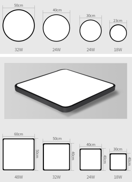 Ultra-Thin 5CM LED Modern Simple Ceiling Light Round Square Lamp For ...