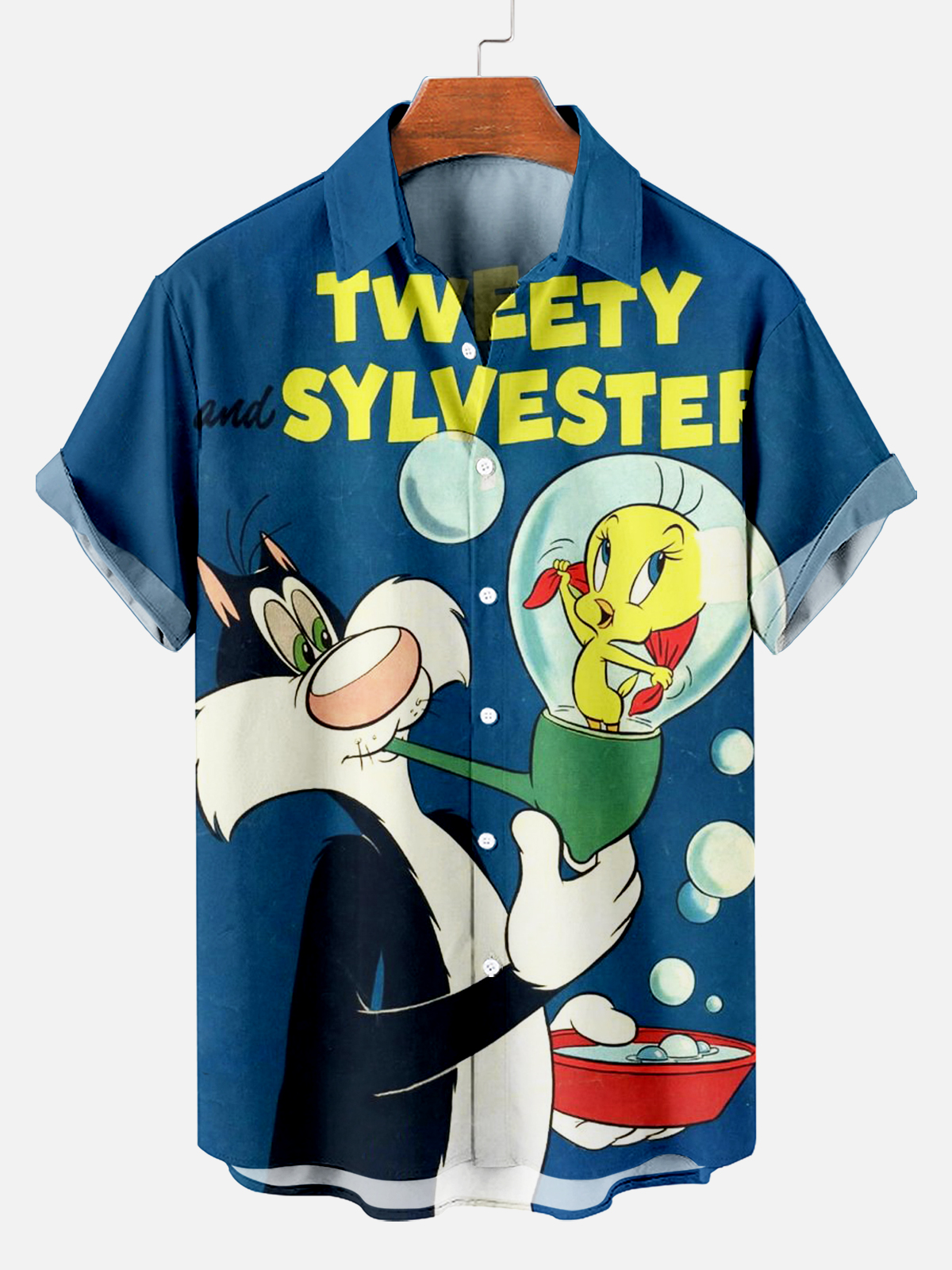 Men's Classic Cartoon Character Funny Short Sleeve Shirt