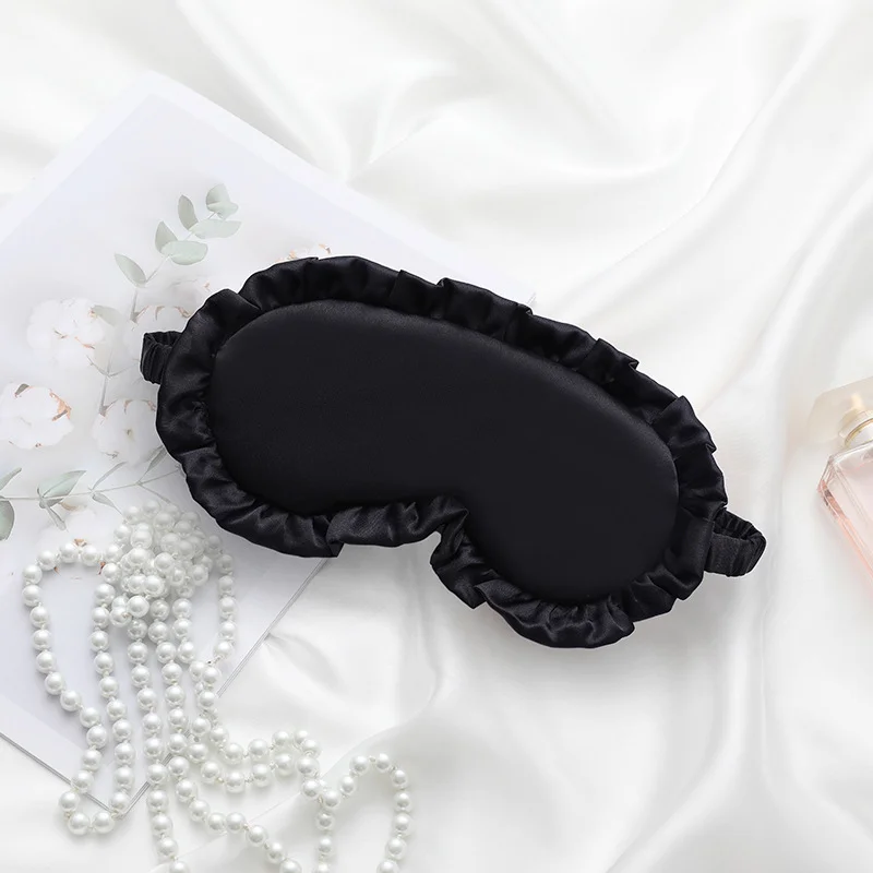 Ruffled Shading Travel Silk Eye Mask
