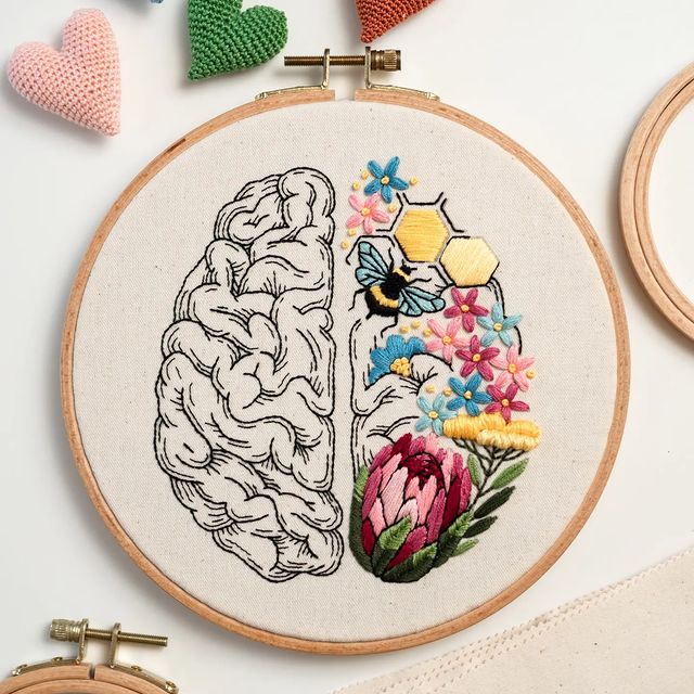 Anatomical Brain Embroidery Pattern