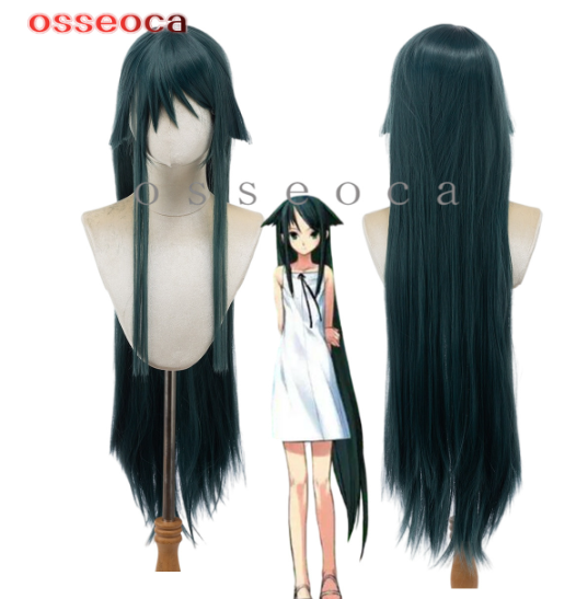 Saya's Song Saya cosplay wig 100CM dark green long hair