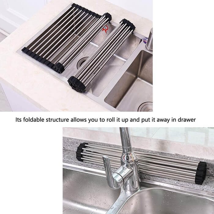 Over The Sink Foldable Drying Rack for Dishes: Kitchen Space Saver