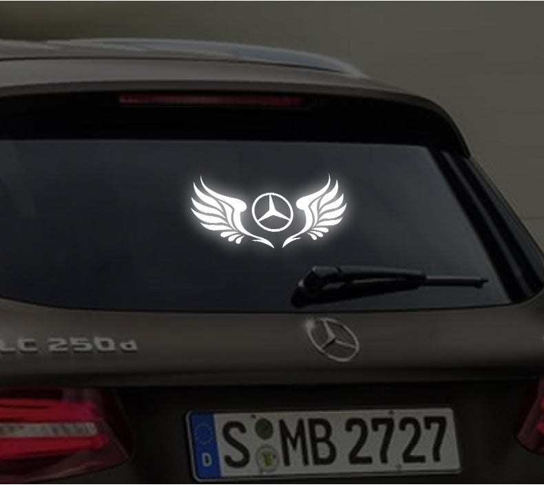 3D Angel Wings Colorful Laser Reflective Car Stickers 4PCS
