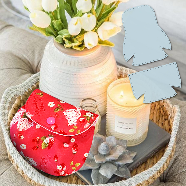 Easy to make No Zipper Pouch- Template + Instructions Included