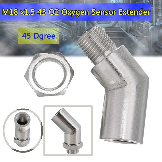 M18 x1.5 O2 Oxygen Sensor Extender 45 Degree