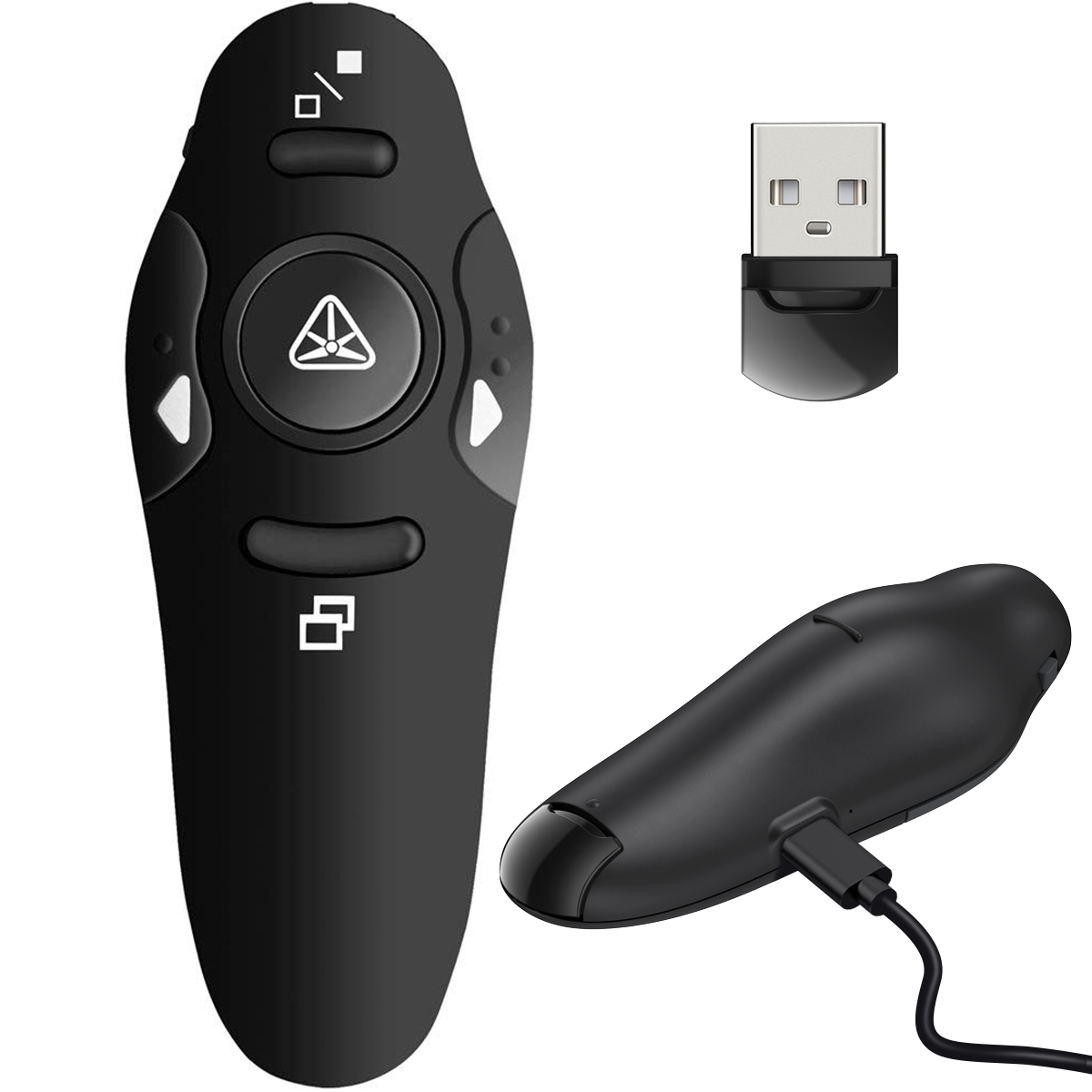 2.4G RF Rechargeable Wireless Presenter USB Presentation Clicker With ...