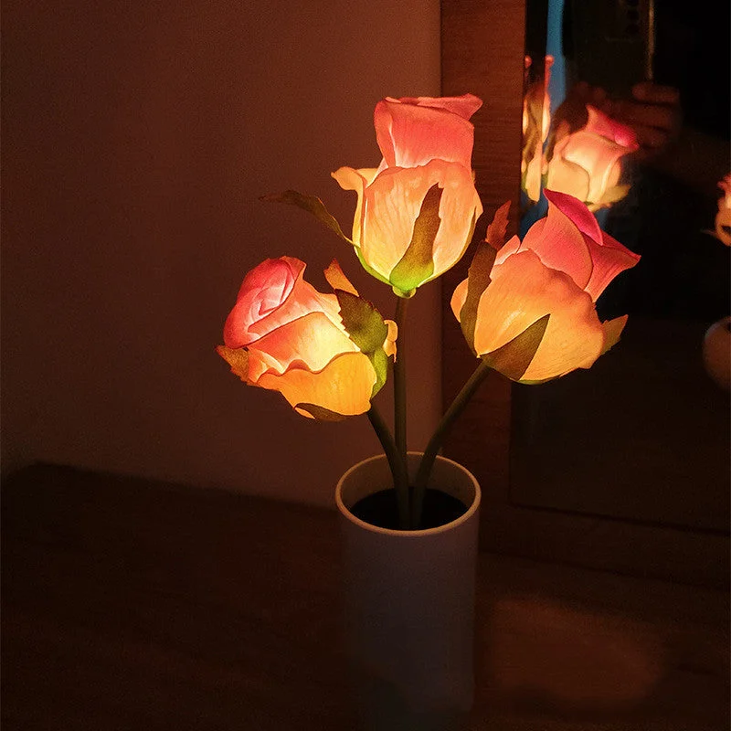 Pink Rose Flower Lamp